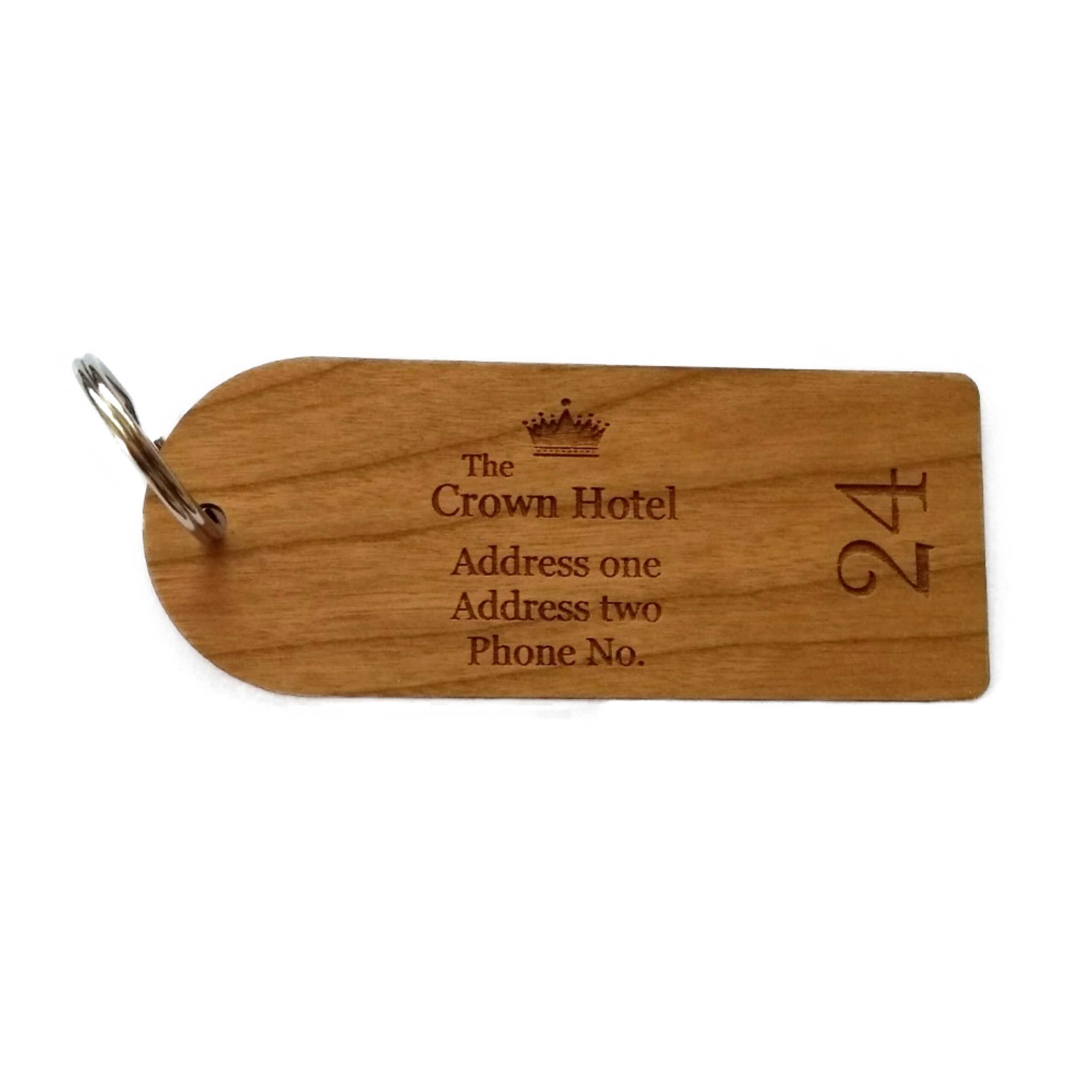 3mm cherry veneered key fobs Bullet - SJS Laser