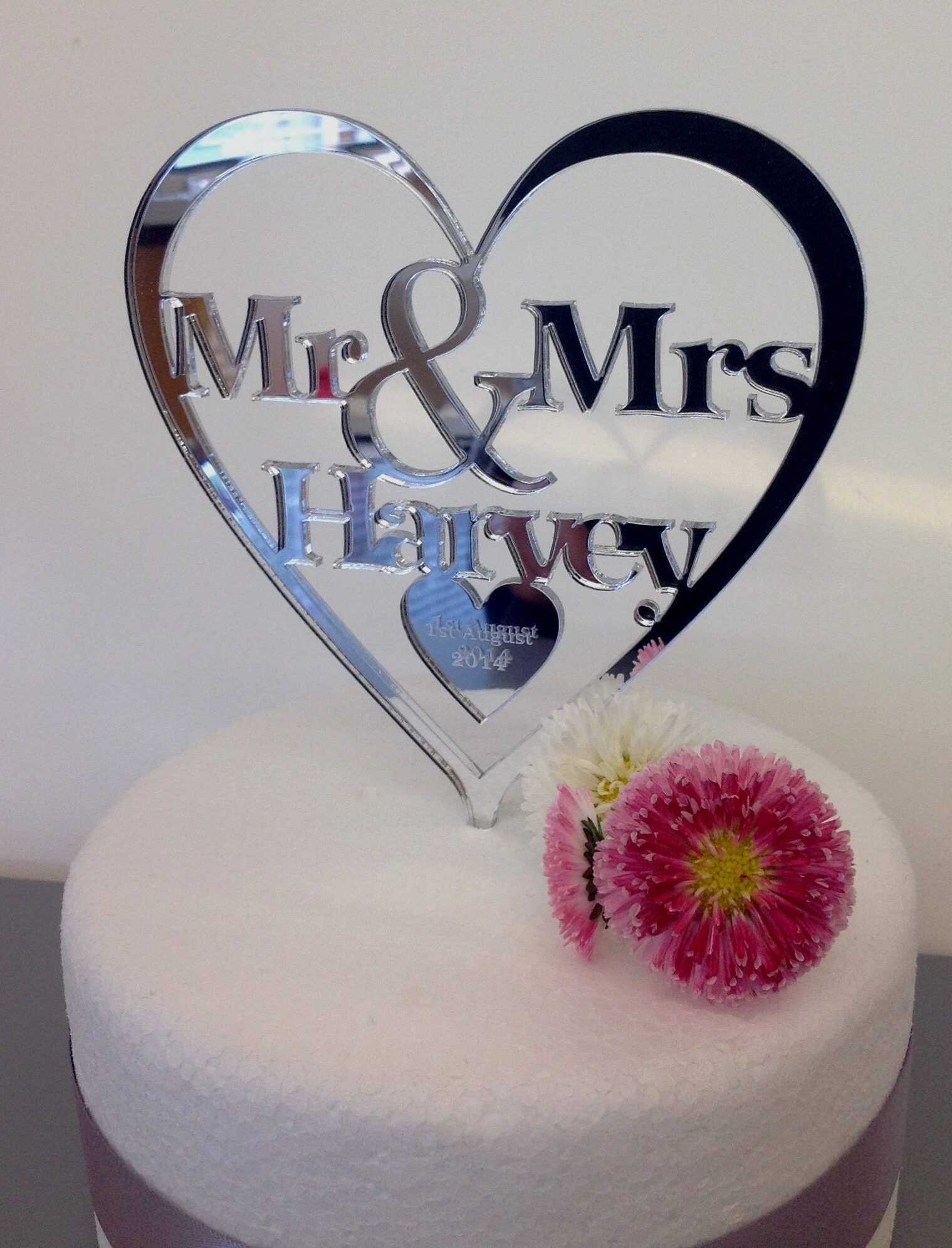 Silver Cake Topper - SJS Laser