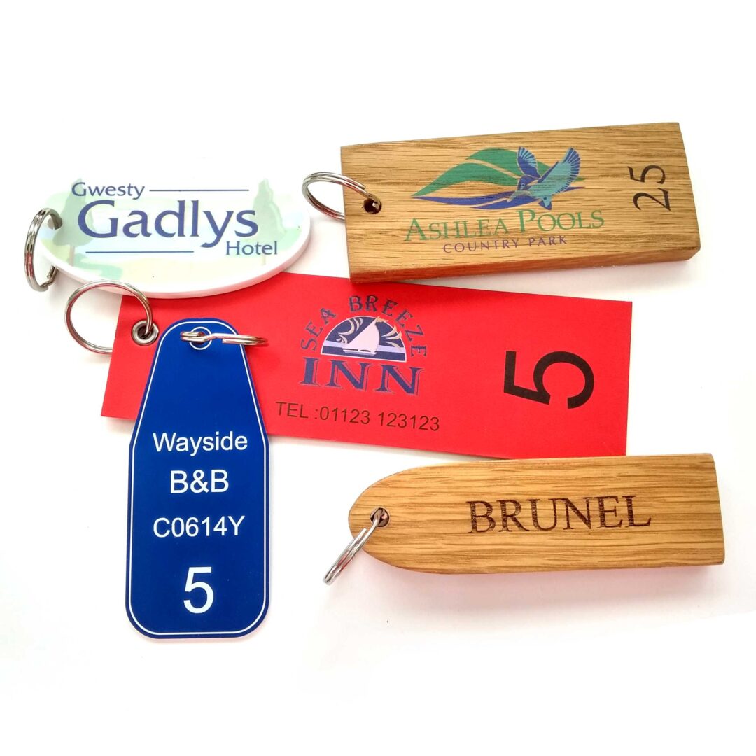Hotel Key Fobs | Key Fobs | SJS Laser Engraving